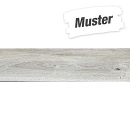 Muster zu Bodenfliese 'Circeo' Feinsteinzeug hellgrau 22,8 x 91,5 cm