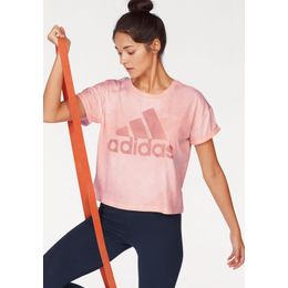 Große Größen: adidas Performance T-Shirt »WOMEN ESSENTIAL ALL OVER PRINT TEE«, rosa, Gr.XXL