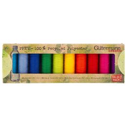 Gütermann Gütermann Allesnäher-Set rPET "Regenbogen", recycelt, 10x 100 m