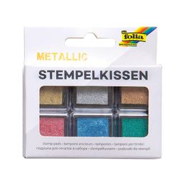 Folia Stempelkissen-Set "Metallic", 2,4 x 2,4 cm, 6 Stück