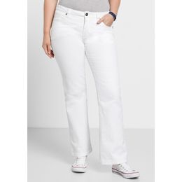 sheego Große Größen: Bootcut-Jeans in 5-Pocket-Form, mit Used-Effekten, white Denim, Gr.54