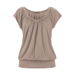 Lascana Große Größen: V-Shirt, taupe, Gr.44/46