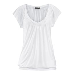 Lascana Große Größen: V-Shirt, weiß, Gr.48/50