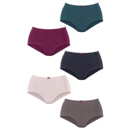 Petite Fleur Große Größen: Taillenslip im 5er-Pack, aus Baumwoll-Stretch, mehrfarbig, Gr.44/46