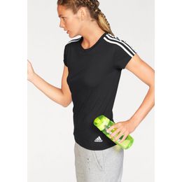 Große Größen: adidas Performance T-Shirt »ESSENTIALS 3S SLIM TEE«, schwarz-weiß, Gr.L