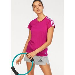 Große Größen: adidas Performance T-Shirt »ESSENTIALS 3S SLIM TEE«, beere-weiß, Gr.M