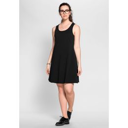 sheego Große Größen: Kleid in A-Linie mit breiten Trägern, schwarz, Gr.44