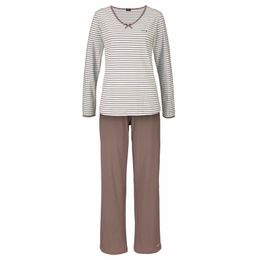 H.I.S EM LBG Große Größen: Pyjama, taupe+creme, Gr.44/46