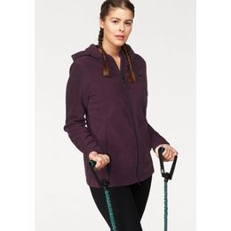 Große Größen: Kangaroos Fleecejacke, aubergine, Gr.52/54