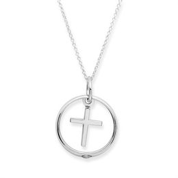 UNIQUE 925 Silber Taufkette Zirkonia Kreuz