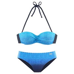 Lascana Bandeau-Bikini Damen Gr&ouml;&szlig;e XS royalblau / hellblau