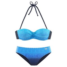 Lascana Bandeau-Bikini Damen Gr&ouml;&szlig;e XS royalblau / hellblau