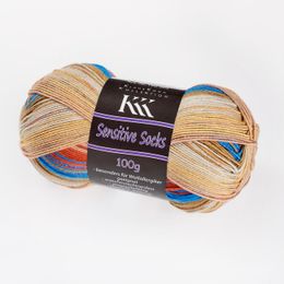 Sockenwolle Sensitive Socks von KKK, Gelb/Blau, aus Polyacryl