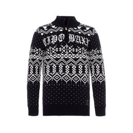 Cipo & Baxx Cipo & Baxx Pullover Herren Gr&ouml;&szlig;e XL nachtblau / wei&szlig;