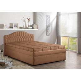 Polsterbett Maintal, braun (cappuccino), B:150cm, Betten