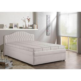 Polsterbett Maintal, grau (silbergrau), B:150cm, Betten