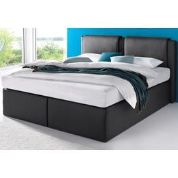 Boxspringbett, schwarz, Liegefl&auml;che B/L: 180cm x 200cm, H2, 7-Zonen-Kaltschaummatratze, Bonnell- Federkernmatratze: Bezug obere Matratze: 80% Baumwolle, 20% Polyester;7-Zonen-Kaltschaummatratze: Bezug obere Matratze: 80% Baumwolle, 20% Polyester;5-Zonen-Tonnen-Taschenfederkernmatratze: Bezug obere Matratze: 100% Polyester., Westfalia Schlafkomfort, Komplettbetten, Boxspringbett