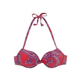 Lascana Lascana Push-Up-Bikini-Top &raquo;Boho&laquo; Damen Gr&ouml;&szlig;e 70 rot