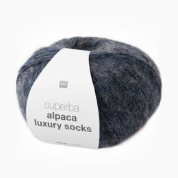 Sockenwolle Superba Alpaca Luxury Socks von Rico Design, Blau, aus Schurwolle