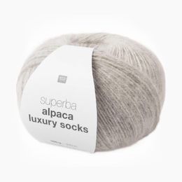 Sockenwolle Superba Alpaca Luxury Socks von Rico Design, Silbergrau, aus Schurwolle
