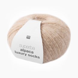 Sockenwolle Superba Alpaca Luxury Socks von Rico Design, Beige, aus Schurwolle