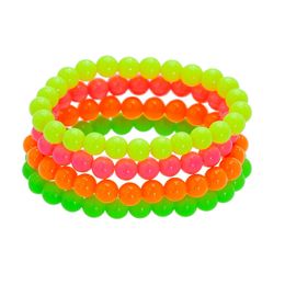 buttinette Perlen-Armbänder "Neon", 4 Stück