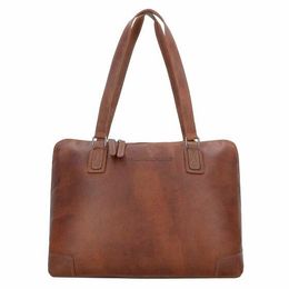 The Chesterfield Brand Wax Pull Up Schultertasche Leder 37 cm Laptopfach cognac