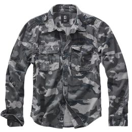 Brandit Vintage Shirt Longsleeve (Sale) grey camo, Größe S