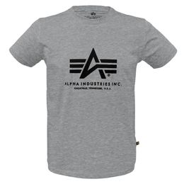 Alpha Industries Basic Alpha T-Shirt grey heather, Gr&ouml;&szlig;e XXL