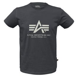 Alpha Industries Basic Alpha T-Shirt greyblack, Gr&ouml;&szlig;e XL