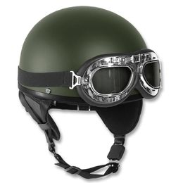Mil-Tec Helm Halbschale mit Brille oliv, Gr&ouml;&szlig;e M/57-58