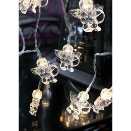 STAR TRADING LED-Lichterkette Engel 10 warmweiße LED - Batteriebetrieb - Timer - 1,35m - transparent, 10-flammig