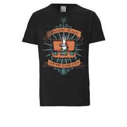 logoshirt T-Shirt 'Fantastic Beasts And Where To Find Them' Damen Gr&ouml;&szlig;e L blau / orange / schwarz / wei&szlig;