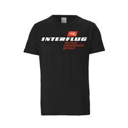 logoshirt T-Shirt 'Interflug DDR' Damen Gr&ouml;&szlig;e 5XL schwarz