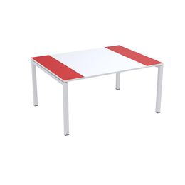 PAPERFLOW Konferenztisch easyDesk®, HxBxT 750 x 1500 x 1160 mm, weiß/rot