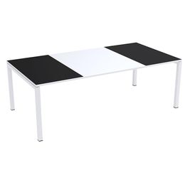PAPERFLOW Konferenztisch easyDesk®, HxBxT 750 x 2200 x 1140 mm, weiß/schwarz
