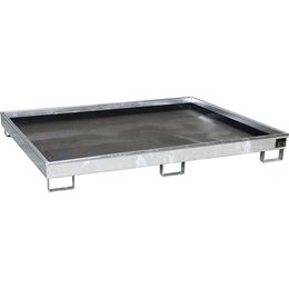 eurokraft pro Regal-Bodenwanne mit PE-Einsatz, 240 l Auffangvolumen, LxBxH 1765 x 1315 x 255 mm, verzinkt, ab 3 Stk
