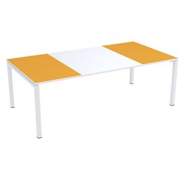 PAPERFLOW Konferenztisch easyDesk®, HxBxT 750 x 2200 x 1140 mm, weiß/orange