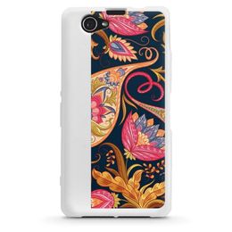DeinDesign Handyhülle Muster Ornamente Mandala Floral Autumn 1, Sony Xperia Z1 Compact Silikon Hülle Bumper Case Handy Schutzhülle, weiß