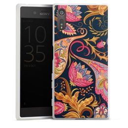 DeinDesign Handyhülle Muster Ornamente Mandala Floral Autumn 1, Sony Xperia XZs Silikon Hülle Bumper Case Handy Schutzhülle, weiß