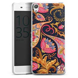 DeinDesign Handyhülle Muster Ornamente Mandala Floral Autumn 1, Sony Xperia XA Silikon Hülle Bumper Case Handy Schutzhülle, weiß