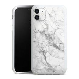 DeinDesign Handyhülle Stein Marmor Muster Marmor, Apple iPhone 11 Silikon Hülle Bumper Case Handy Schutzhülle, weiß