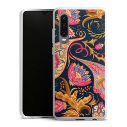 DeinDesign Handyhülle Muster Ornamente Mandala Floral Autumn 1, Huawei P30 Silikon Hülle Bumper Case Handy Schutzhülle, weiß