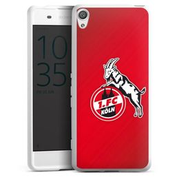 DeinDesign Handyhülle 1. FC Köln Offizielles Lizenzprodukt EffZeh 1. FC Köln rot, Sony Xperia XA Silikon Hülle Bumper Case Handy Schutzhülle, weiß