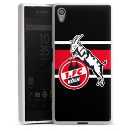 DeinDesign Handyhülle 1. FC Köln Offizielles Lizenzprodukt Colour Stripes 1.FC, Sony Xperia Z5 Silikon Hülle Bumper Case Handy Schutzhülle, weiß