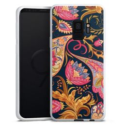 DeinDesign Handyhülle Muster Ornamente Mandala Floral Autumn 1, Samsung Galaxy S9 Silikon Hülle Bumper Case Handy Schutzhülle, weiß