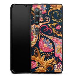 DeinDesign Handyhülle Muster Ornamente Mandala Floral Autumn 1, Xiaomi Mi Note 10 Silikon Hülle Bumper Case Handy Schutzhülle, schwarz