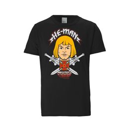 logoshirt T-Shirt 'Masters of the Universe &ndash; He-Man' Damen Gr&ouml;&szlig;e M gelb / rot / schwarz