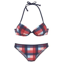 s.Oliver Bikini Damen Gr&ouml;&szlig;e XL navy / hellblau / cranberry / pastellrot