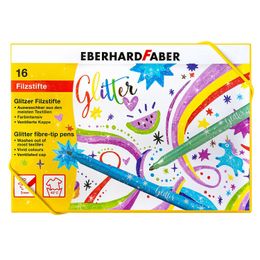 Eberhard Faber Glitzer-Filzstifte, bunt + pastell, 16 Stifte